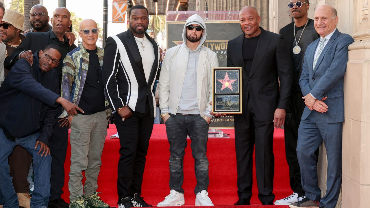 Eminem, DJ Quik, Snoop Dogg & 50 Cent Pull Up To Dr. Dre’s Walk of Fame Ceremony – HipHopDX