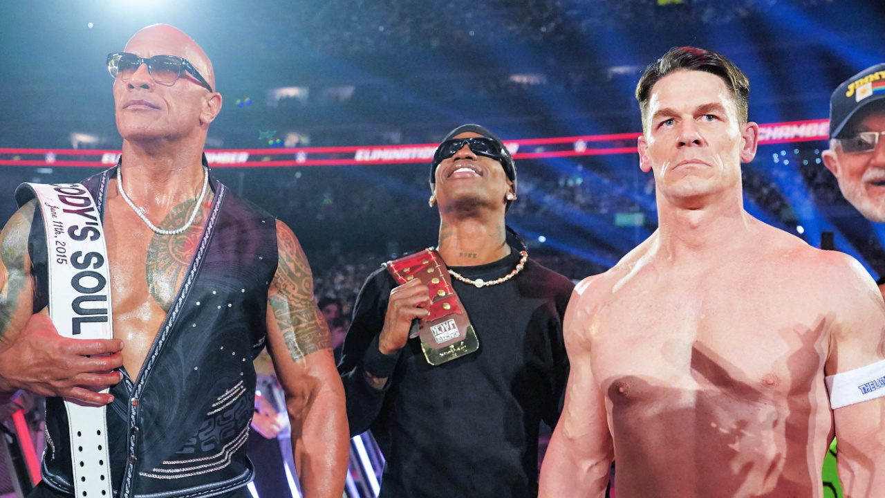 Travis Scott Lays The Smack Down On Cody Rhodes In The Rock & John Cena ...